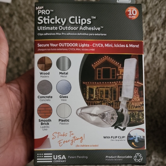 Max Pro | Other | Sticky Clips Ultimate Outdoor Adhesive In White ...